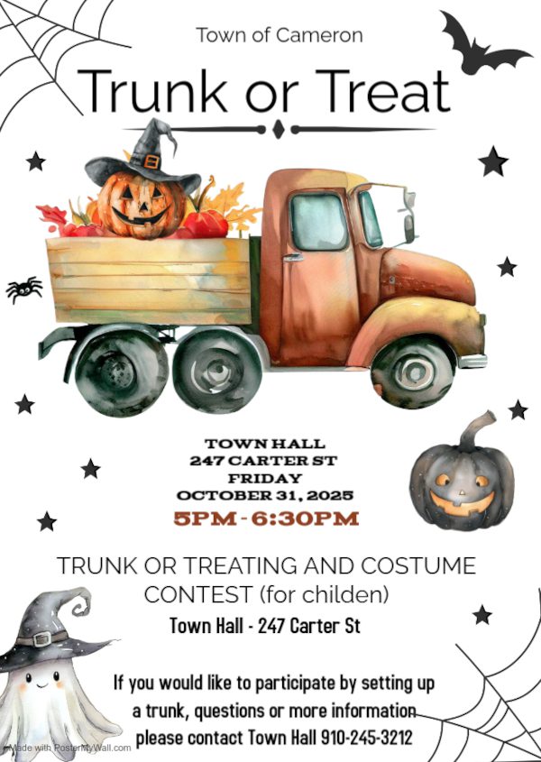 Town of Cameron: Trunk or Treating & Costume Contest | The Pines Times